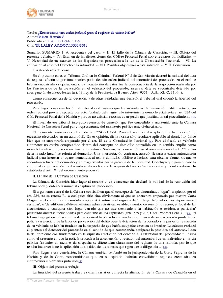 Gullco, Hernán V. | PDF | Caso de ley | Ley procesal