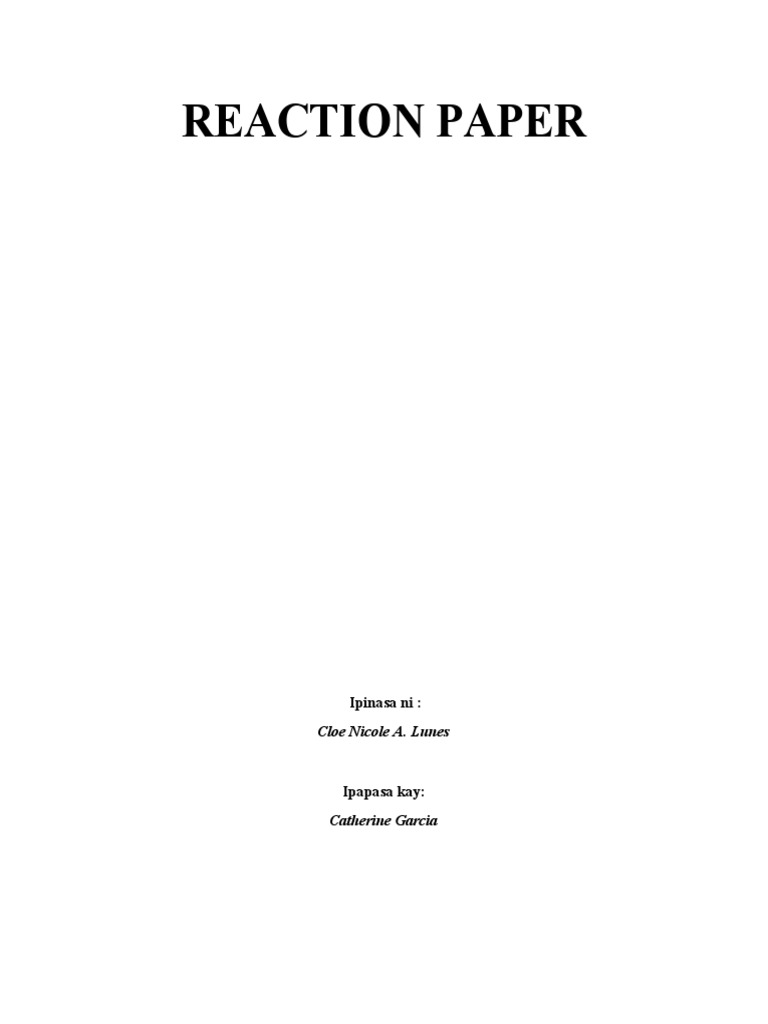 Reactionpaper | PDF