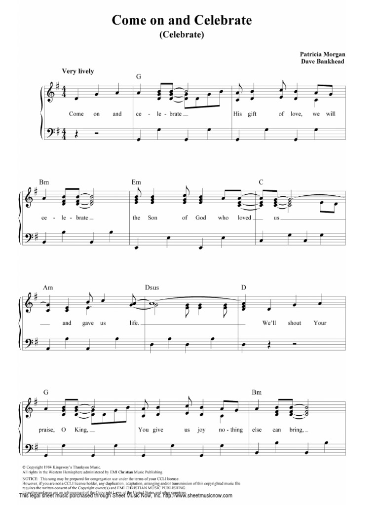 Celebrate Sheet Music Purchase | PDF | Social Science