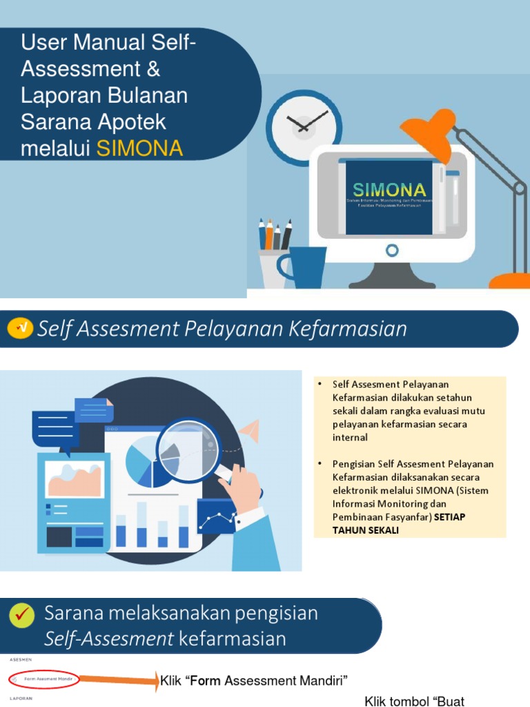 User Manual Self Assessment & Laporan Bulanan SIMONA Apotek V1.1 | PDF