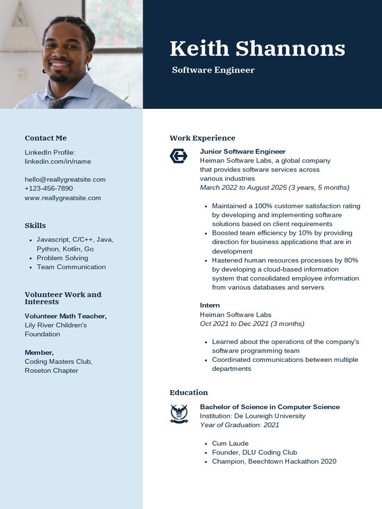 Blue White Color Blocks Software Engineer CV | PDF | Recruitment | Software
