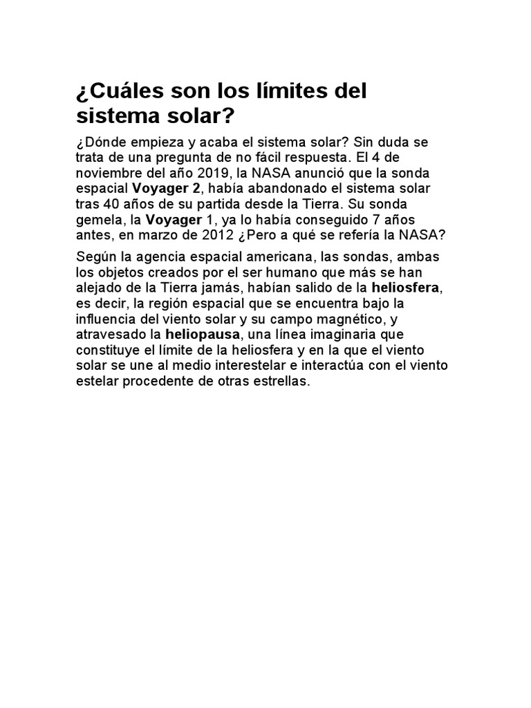 Explorando los límites del sistema solar: ¿Dónde termina la influencia ...