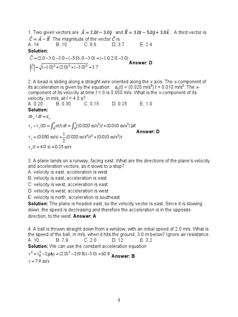 Physics Problems on Vectors and Motion | PDF | Tension (Physics) | Force
