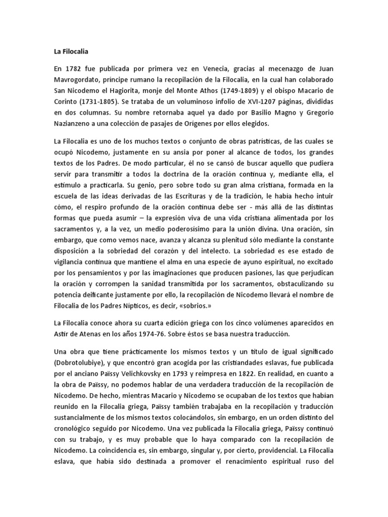 La Filocalia | PDF