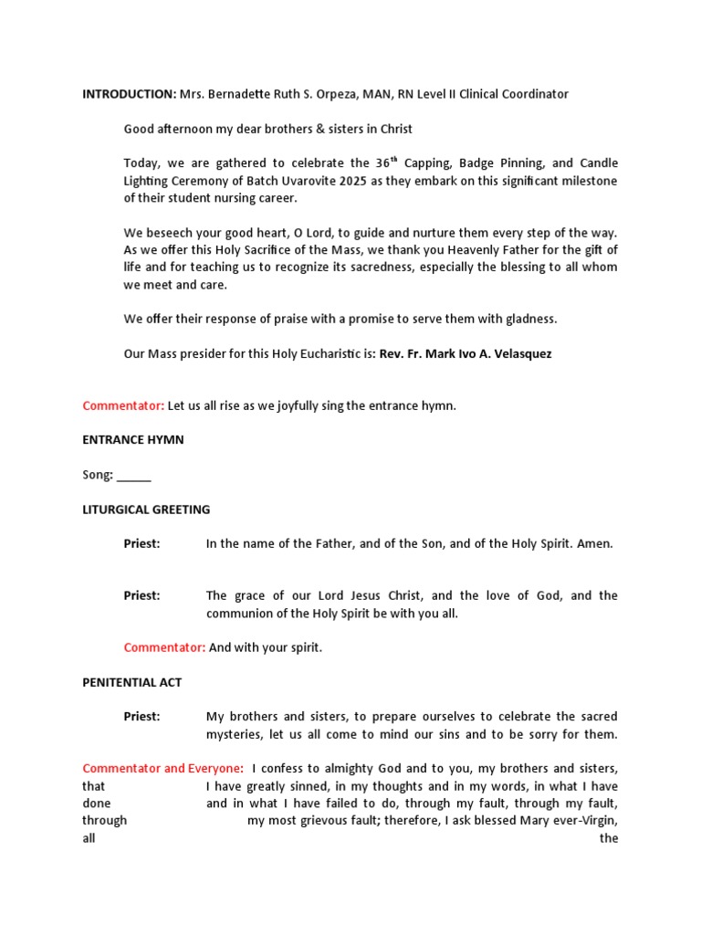 Mass Guide | PDF | Lord's Prayer | Mass (Liturgy)