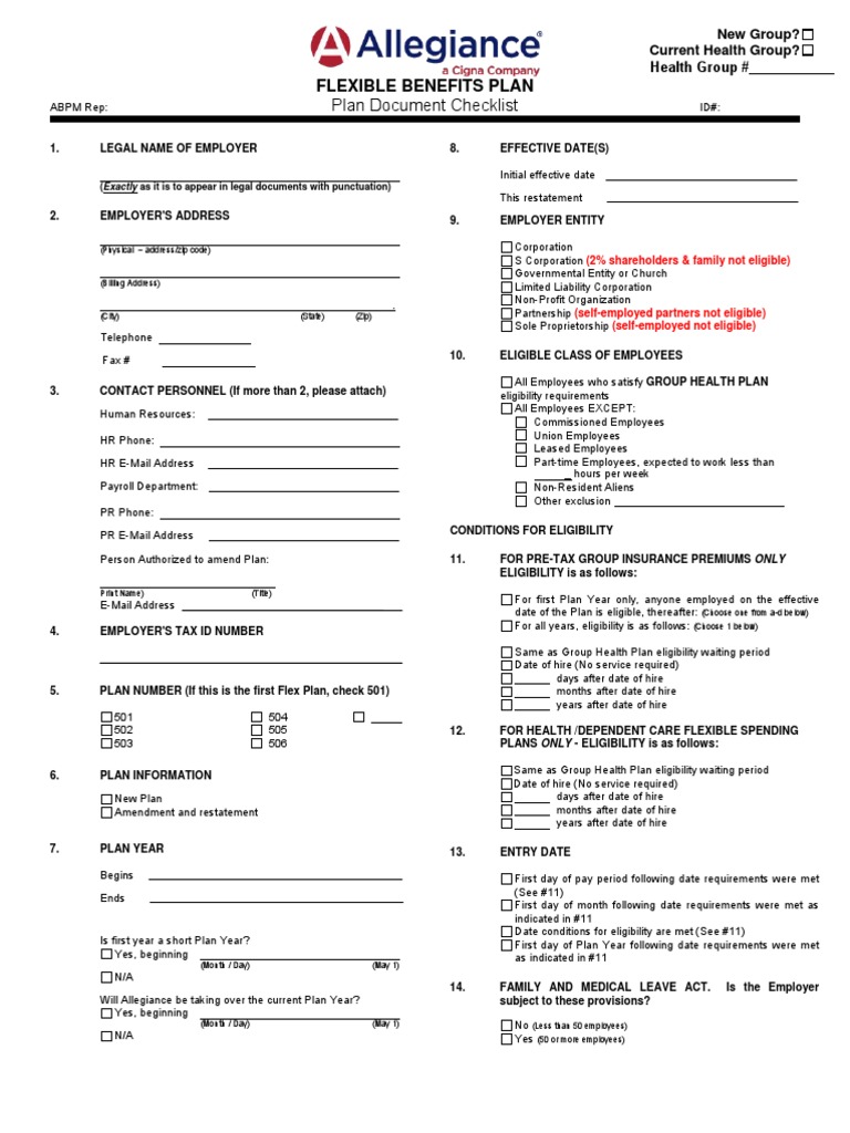 Flex Checklist Pdf Cost Of Living Health Savings Account
