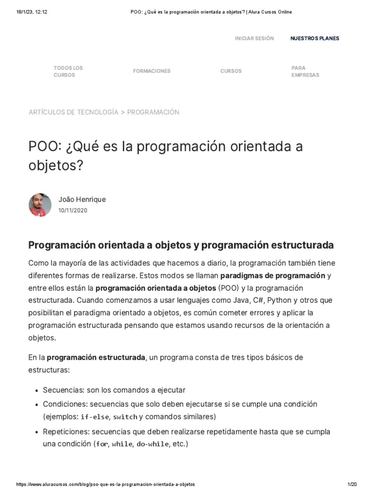 Poo ¿qué Es La Programación Orientada A Objetos Alura Cursos Online 