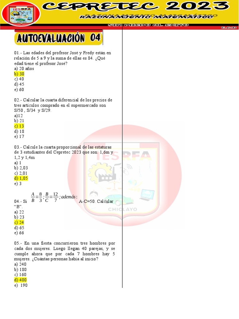Problemas de matemáticas con soluciones múltiples | PDF