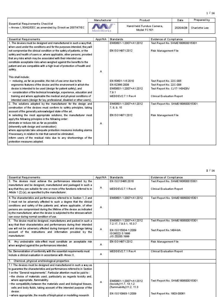 Essential Requirement Checksheet - FC161 | PDF | Ionizing Radiation ...