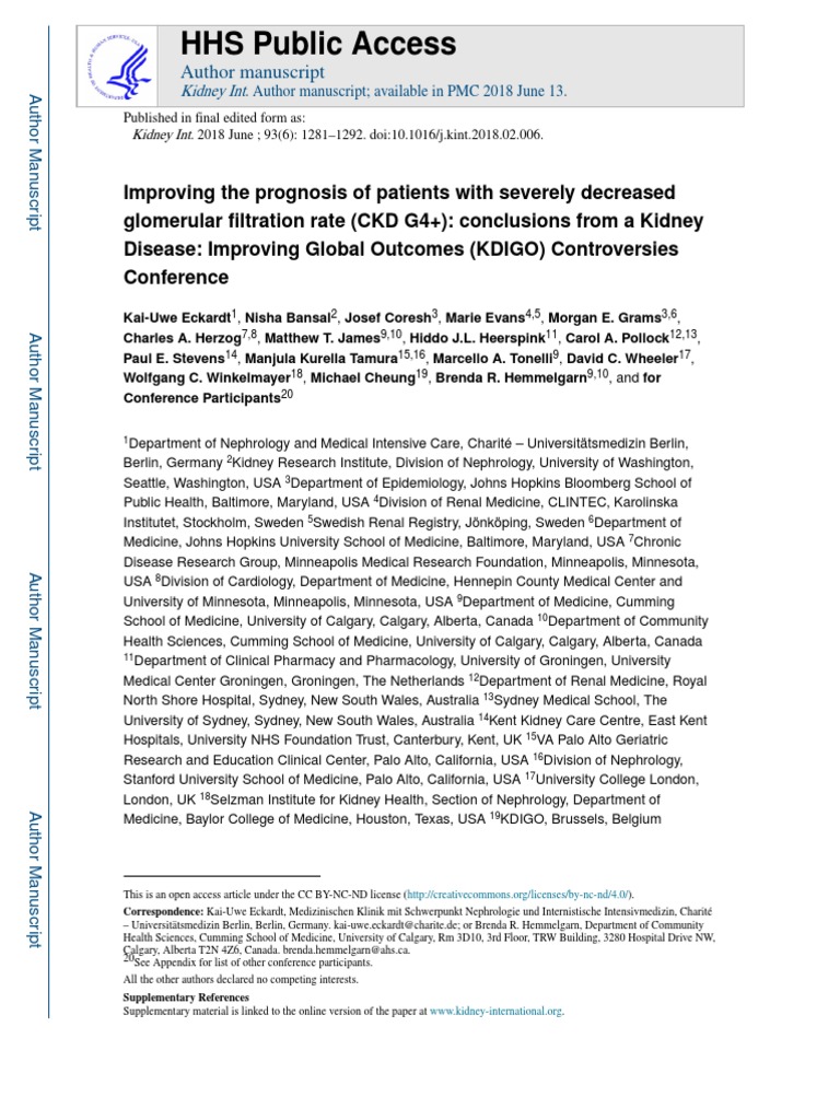 HHS Public Access | Download Free PDF | Chronic Kidney Disease | Cardiovascular Diseases