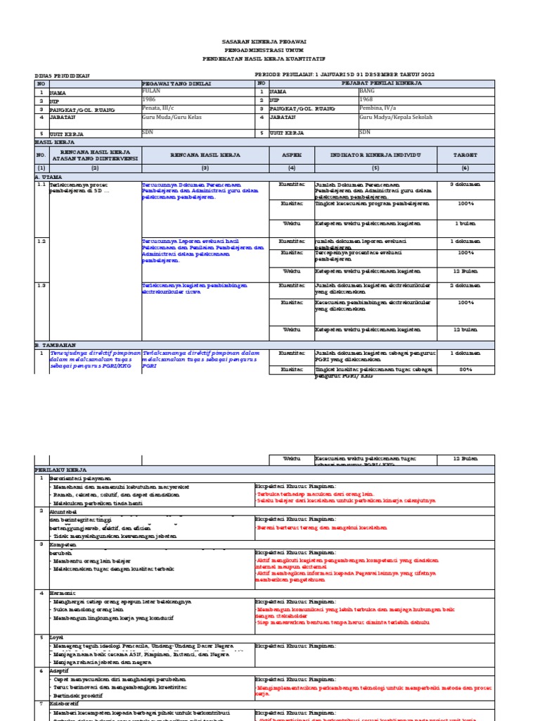 Form SKP JA Kuantitatif-1 | PDF