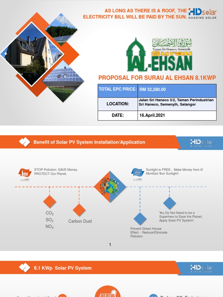 Proposal For Surau Al Ehsan 8.1KWP R2 | PDF | Photovoltaics | Solar Power