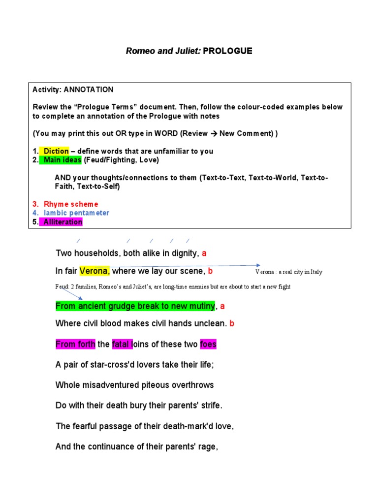 Analyzing the Prologue of Romeo and Juliet | PDF | Foreign Language Studies
