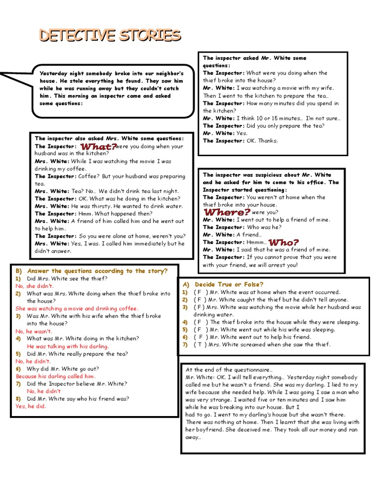 The Inspector's Suspicions: An Analysis of Detective Stories | PDF