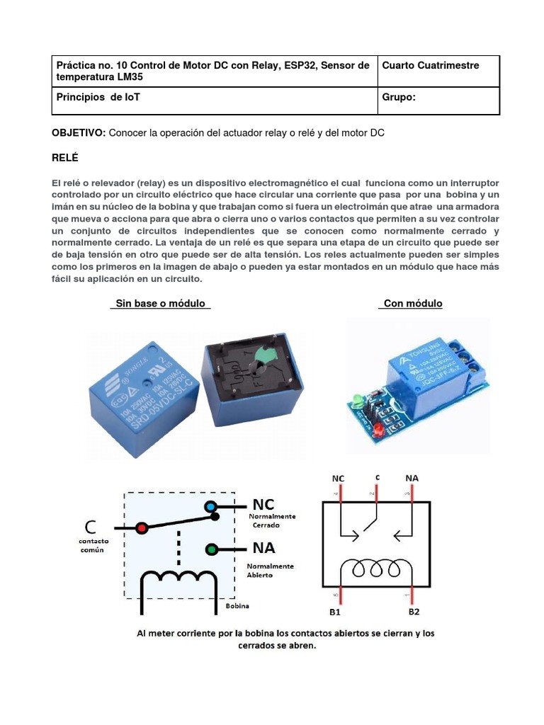 Control de Motor DC con Relay y ESP32 | PDF | Relé | Corriente eléctrica