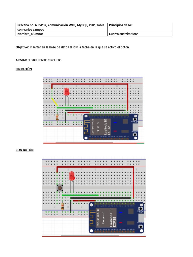 Práctica No 6 Conexión Php Mysql Wifi Y Esp32 Varios Campos 2877