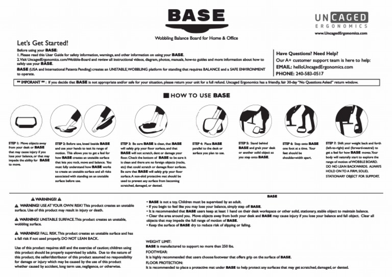 BASE-standing Desk Balance Board Manual | PDF