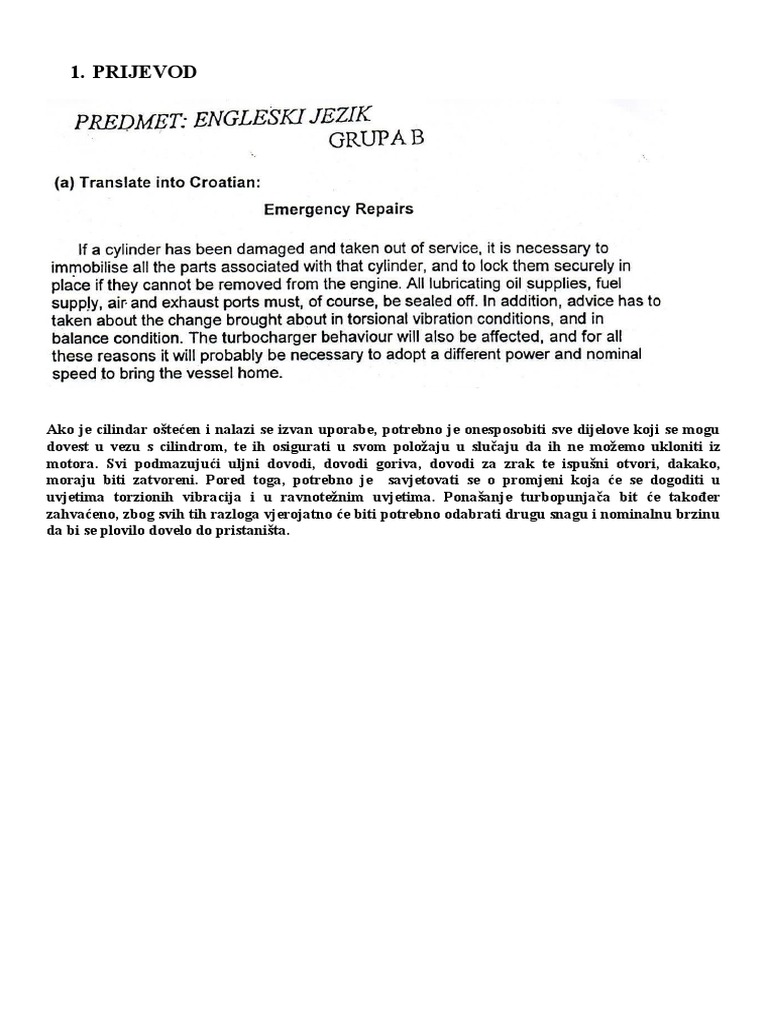 Zadnje Klasa Engleski | PDF