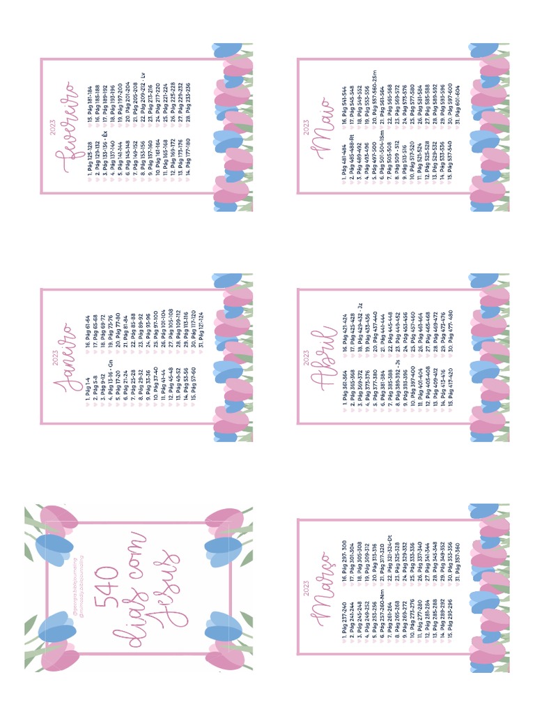 540 Dias Com Jesus (7 × 9 CM) - Novo - Tamanho - 6 Por Folha | PDF