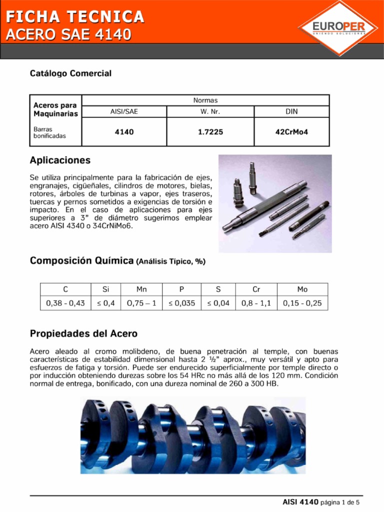 Ficha Tecnica Sae 4140 | PDF