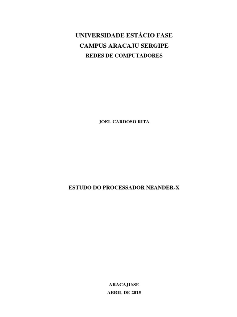 Estudo Do Processador Neander-X | PDF