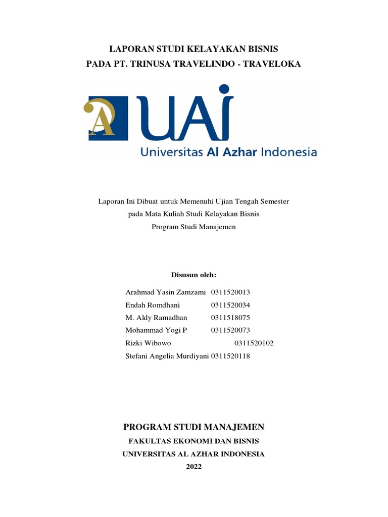 UTS Laporan Studi Kelayakan Bisnis - Grup K | PDF