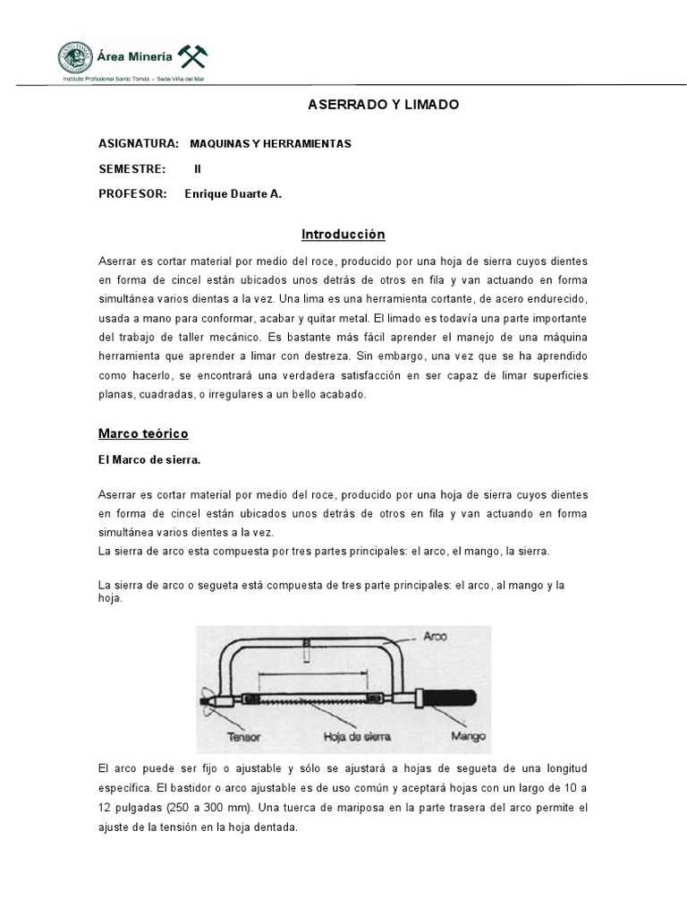 Aserrado y Limado | PDF | Arco y flecha | Acero