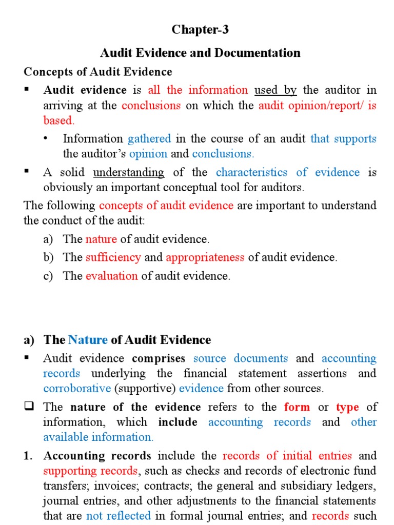 Ch-3 Audit Evidence | PDF | Financial Audit | Audit