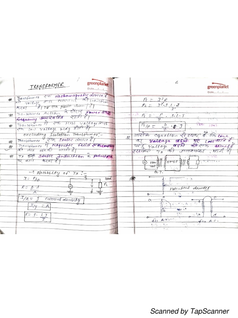 Transformer Notes Handwritten | PDF