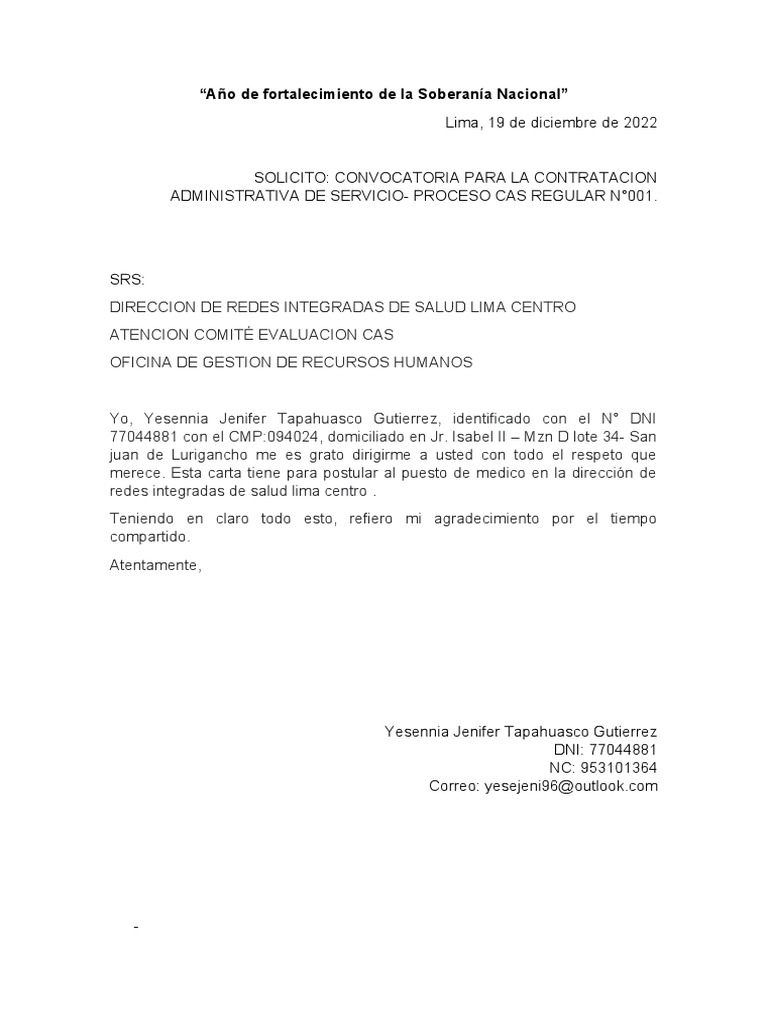 Solicitud Diris Lima Centro | PDF | Ciencias sociales | Derecho