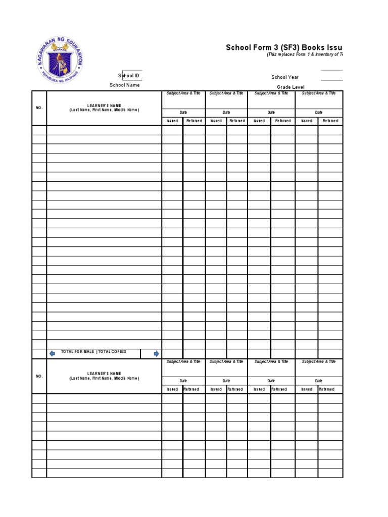 SF 3 Books Issued and Returned | PDF