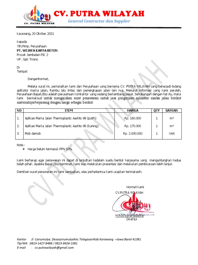 Contoh Penawaran | PDF