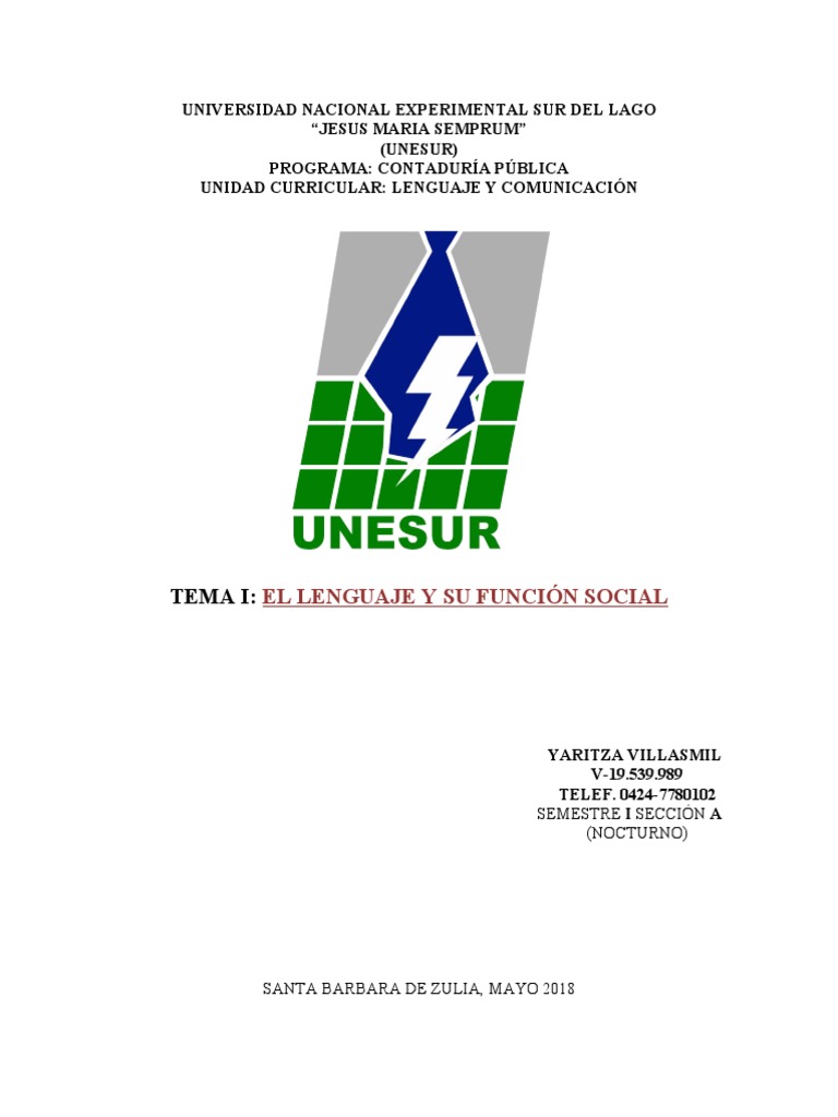 Tema I El Lenguaje y Su Funcion Social | PDF | Dialecto | Habla