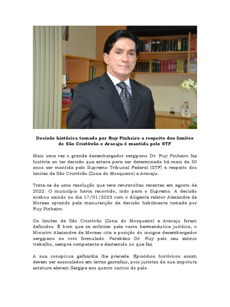 Decisão Histórica - Ruy Pinheiro. | PDF