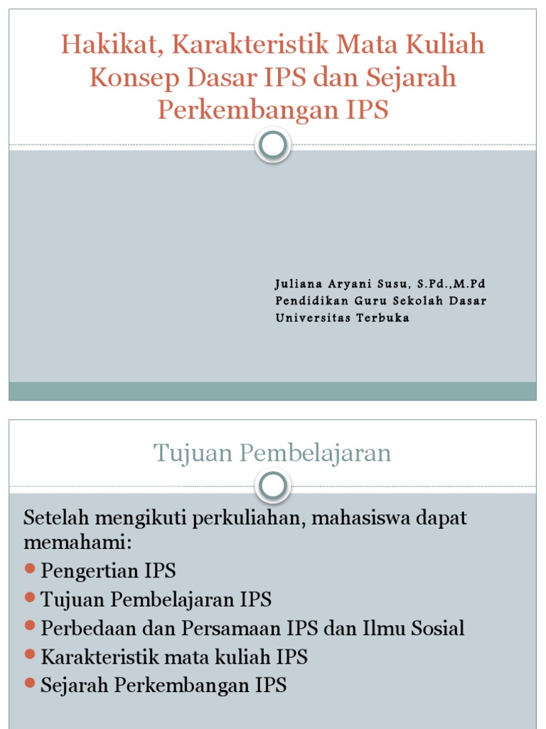 Hakikat, Karakteristik Mata Kuliah Konsep Dasar IPS | PDF