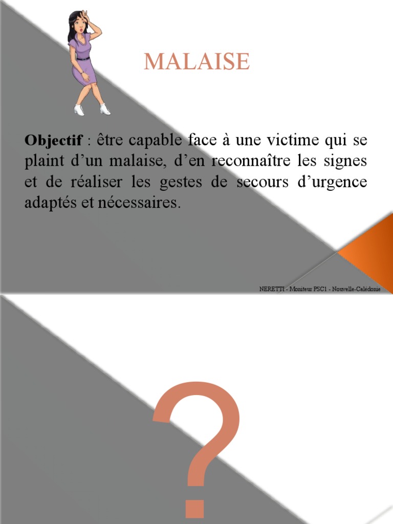 Gestes de secours en cas de malaise | PDF | Douleur | Symptômes et signes