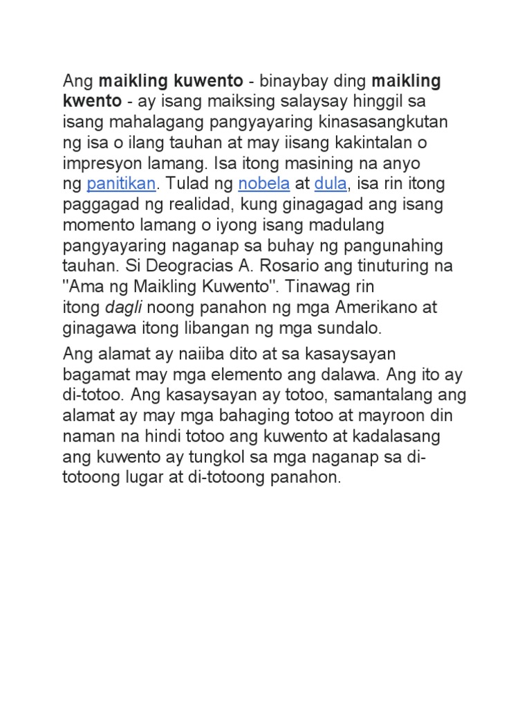 Ang Maikling Kwento | PDF