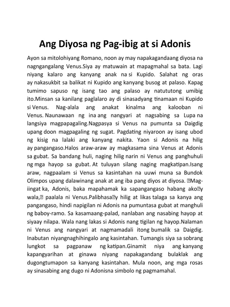 Ang Diyosa NG Pag | PDF