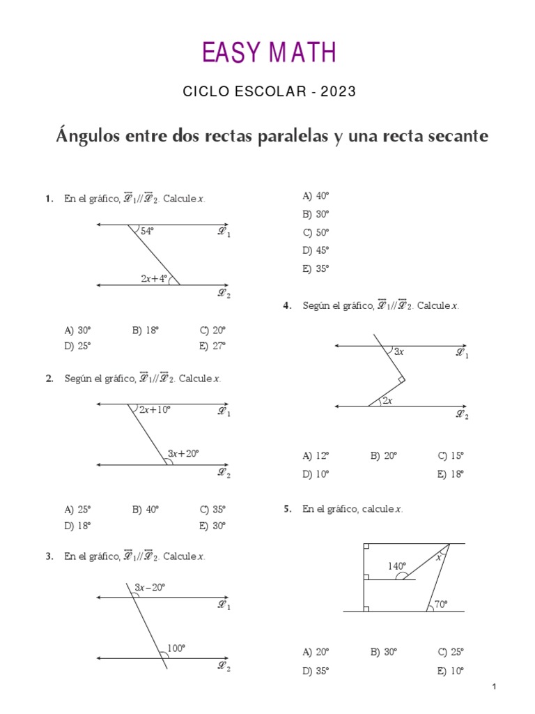 2 Rectas Paralelas y Una Secante | PDF