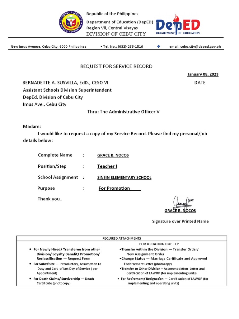 Service Record Form Individual 1 | PDF | Government | Social Institutions