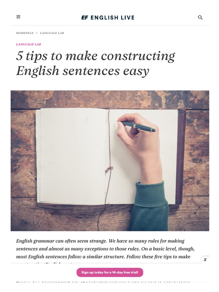 5 Tips To Make Constructing English Sentences Easy - EF English Live ...