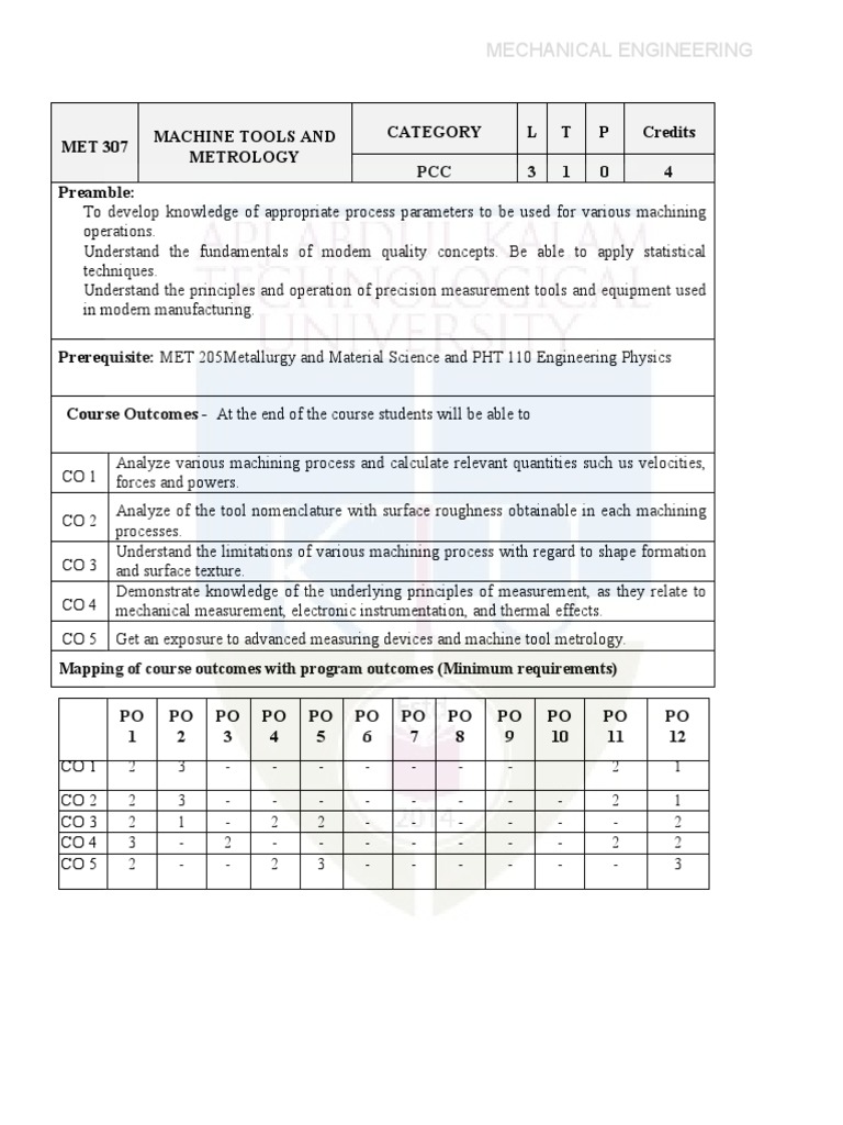 MET307 - Ktu Qbank | PDF