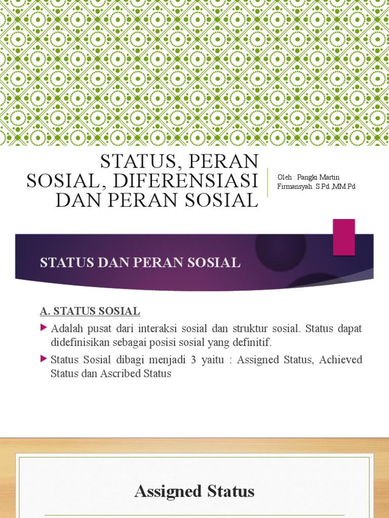 Status dan Peran Sosial dalam Masyarakat | PDF