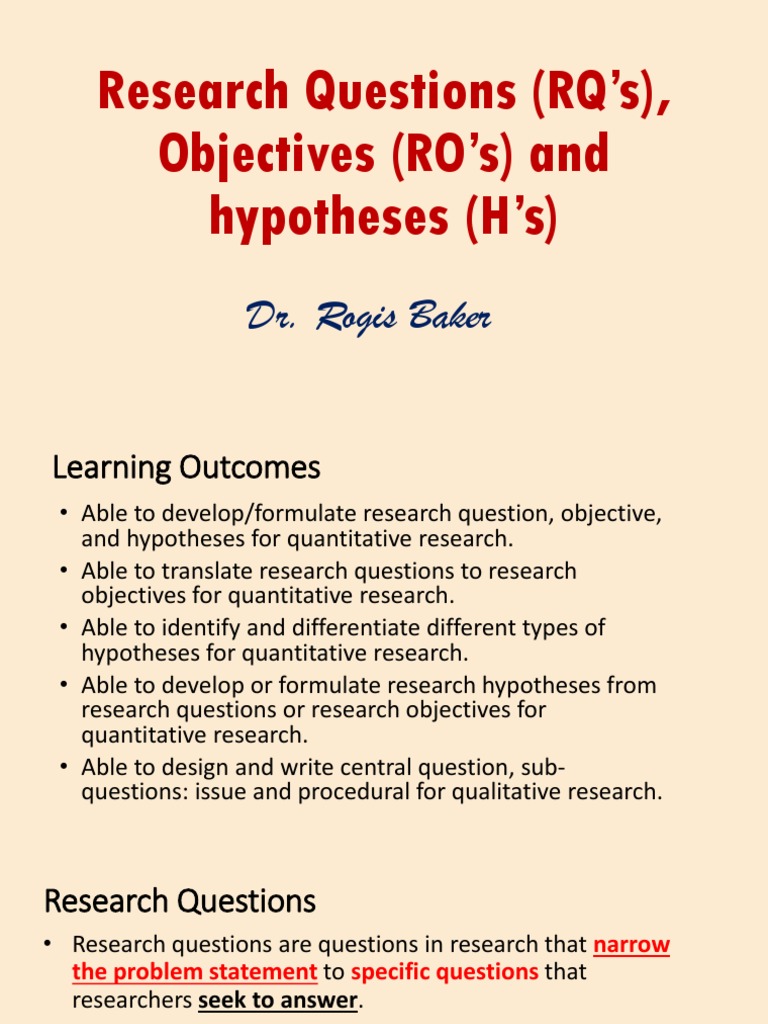 Unit 4 Research Questions Objective N Hypothesis | PDF | Hypothesis ... Unit 4 Research Questions Objective N Hypothesis | PDF | Hypothesis ...