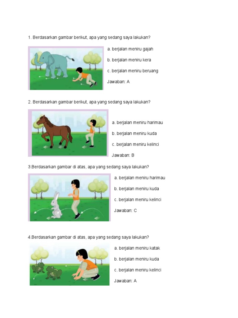 Berikut Contoh Soal PJOK Kelas 1 Semester 1 | PDF Berikut Contoh Soal PJOK Kelas 1 Semester 1 | PDF