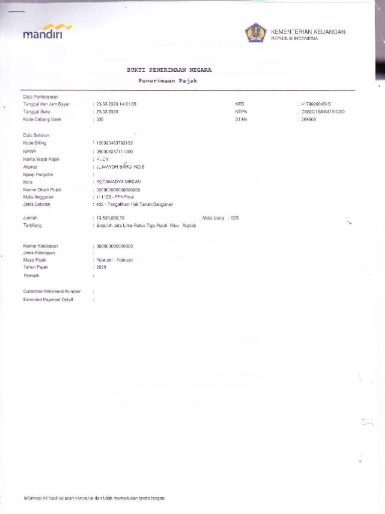 PPH Tanah Mardianis SHM | PDF