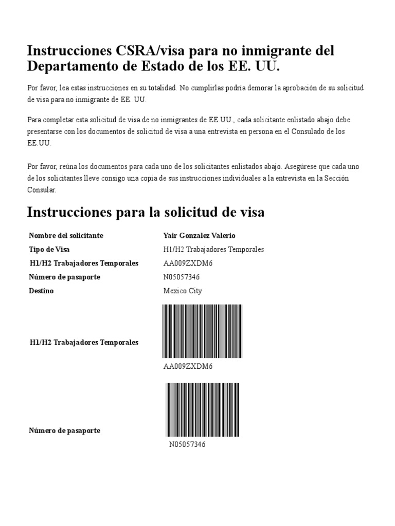 Instrucciones detalladas para la solicitud de visa H1/H2 de trabajo temporal para los Estados ...