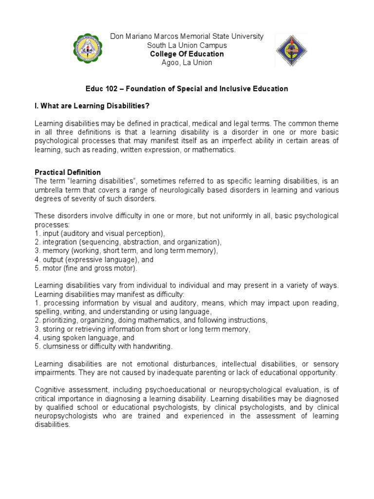 What Are Learning Disabilities | PDF | Learning Disability | Attention ...