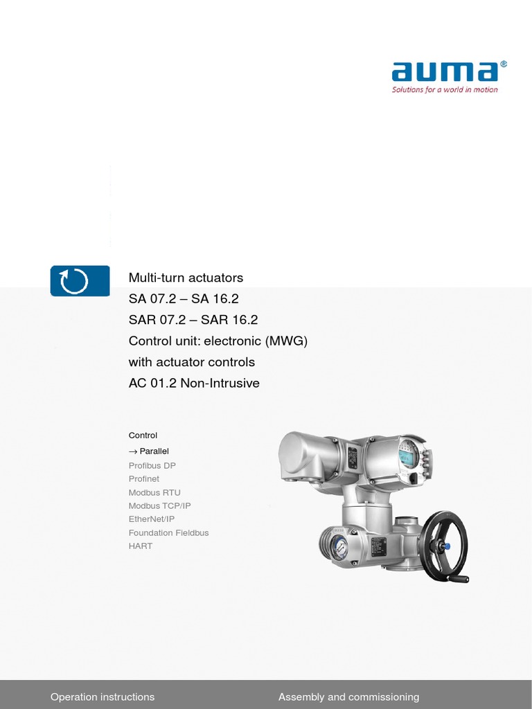Auma Sa 07.2 - Sa 16.2 | PDF | Actuator | Electric Motor