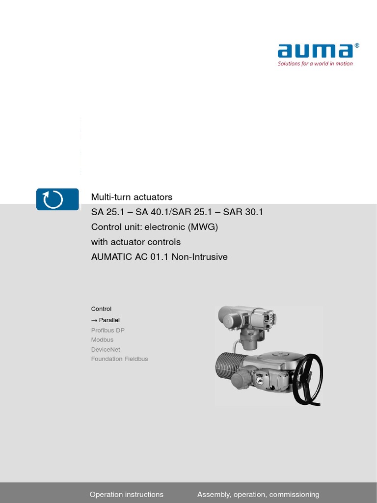 AUMA Actuator Installation Guide | PDF | Screw | Actuator